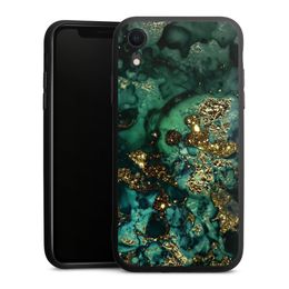 DeinDesign iPhone Xr Handy Premium Silikon H&uuml;lle Handyh&uuml;lle schwarz Case Muster Glitzer Marble Silikon Premium Case