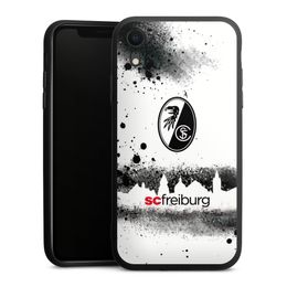 DeinDesign iPhone Xr Handy Premium Silikon H&uuml;lle Handyh&uuml;lle schwarz Case Skyline Sc Freiburg Logo Silikon Premium Case