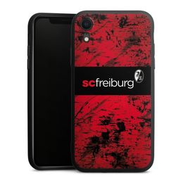 DeinDesign iPhone Xr Handy Premium Silikon H&uuml;lle Handyh&uuml;lle schwarz Case Official Licensed Product Sc Freiburg Logo Silikon Premium Case