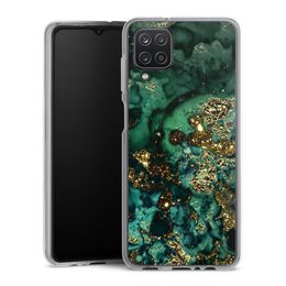DeinDesign Galaxy A12 Handy Silikon H&uuml;lle Case transparent Handyh&uuml;lle Muster Glitzer Marble Silikon Case