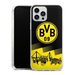DeinDesign iPhone 13 Pro Max Handy Silikon H&uuml;lle Case transparent Handyh&uuml;lle Borussia Dortmund Stadium Bvb Silikon Case