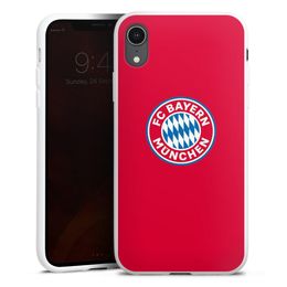 DeinDesign iPhone Xr Handy Silikon H&uuml;lle Case wei&szlig; Handyh&uuml;lle Fc Bayern M&uuml;nchen Fcb Logo Silikon Case