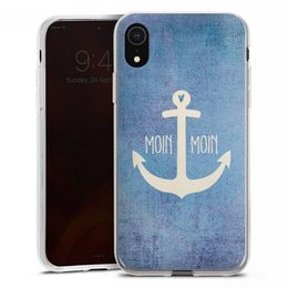 DeinDesign iPhone Xr Handy Silikon H&uuml;lle Case transparent Handyh&uuml;lle Anchor Maritim Blue Silikon Case