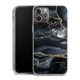 DeinDesign iPhone 12 Pro Max Handy Silikon H&uuml;lle Case transparent Handyh&uuml;lle Marble Trends Glitzer Silikon Case