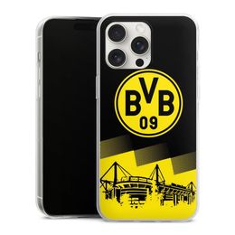 DeinDesign iPhone 15 Pro Max Handy Silikon H&uuml;lle Case transparent Handyh&uuml;lle Borussia Dortmund Stadium Bvb Silikon Case
