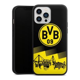 DeinDesign iPhone 13 Pro Max Handy Premium Silikon H&uuml;lle Handyh&uuml;lle schwarz Case Borussia Dortmund Stadium Bvb Silikon Premium Case