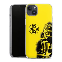 DeinDesign iPhone 14 Plus Handy Silikon H&uuml;lle Case transparent Handyh&uuml;lle Stadium Bvb Borussia Dortmund Silikon Case