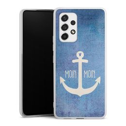 DeinDesign Galaxy A53 5G Handy Silikon H&uuml;lle Case transparent Handyh&uuml;lle Anchor Maritim Blue Silikon Case