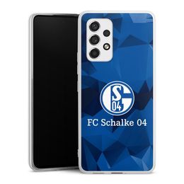 DeinDesign Galaxy A53 5G Handy Silikon H&uuml;lle Case transparent Handyh&uuml;lle Fc Schalke 04 Muster Camouflage Silikon Case