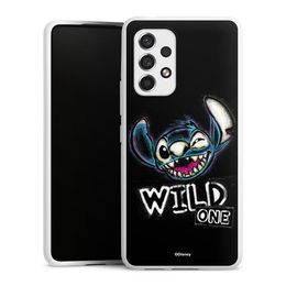 DeinDesign Galaxy A53 5G Handy Silikon H&uuml;lle Case wei&szlig; Handyh&uuml;lle Lilo & Stitch Official Licensed Product Disney Silikon Case