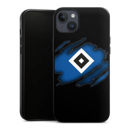 DeinDesign iPhone 14 Plus Handy Silikon H&uuml;lle Case schwarz Handyh&uuml;lle Official Licensed Product Hsv Hamburger Sv