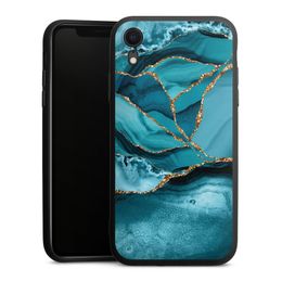 DeinDesign iPhone Xr Handy Premium Silikon H&uuml;lle Handyh&uuml;lle schwarz Case Marble Gemstone Glitzer Silikon Premium Case