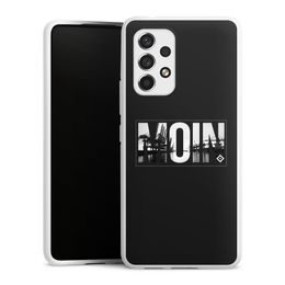DeinDesign Galaxy A53 5G Handy Silikon H&uuml;lle Case wei&szlig; Handyh&uuml;lle Official Licensed Product Hamburger Sv Hsv Silikon Case