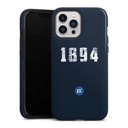 DeinDesign iPhone 13 Pro Max Handy Panzer Handyh&uuml;lle robuste Outdoor H&uuml;lle Schutzh&uuml;lle gl&auml;nzend Karlsruher Sc Ksc Bundesliga Tough Case