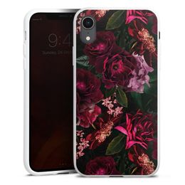 DeinDesign iPhone Xr Handy Silikon H&uuml;lle Case wei&szlig; Handyh&uuml;lle Flowers Blossom Rose Silikon Case