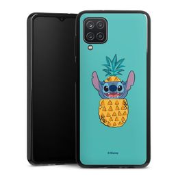 DeinDesign Galaxy A12 Handy Silikon H&uuml;lle Case schwarz Handyh&uuml;lle Pineapple Lilo & Stitch Disney