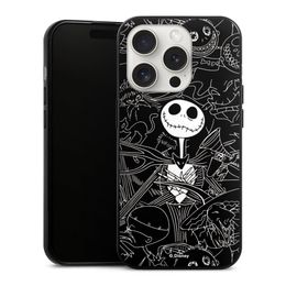 DeinDesign iPhone 15 Pro Handy Slim Case extra d&uuml;nn Silikon Handyh&uuml;lle schwarz H&uuml;lle Disney Nightmare Before Christmas Halloween Silikon Slim Case