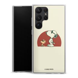 DeinDesign Galaxy S23 Ultra Handy Silikon H&uuml;lle Case transparent Handyh&uuml;lle Snoopy Official Licensed Product Kindheit Silikon Case