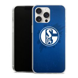 DeinDesign iPhone 15 Pro Max Handy Silikon H&uuml;lle Case transparent Handyh&uuml;lle Official Licensed Product Fc Schalke 04 Schalke 04 Silikon Case