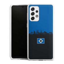 DeinDesign Galaxy A33 5G Handy Silikon H&uuml;lle Case wei&szlig; Handyh&uuml;lle Skyline Hamburg Hsv Silikon Case