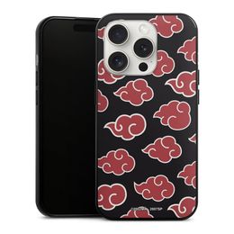 DeinDesign iPhone 15 Pro Handy Slim Case extra d&uuml;nn Silikon Handyh&uuml;lle schwarz H&uuml;lle Naruto Shippuden Pattern Akatsuki Silikon Slim Case
