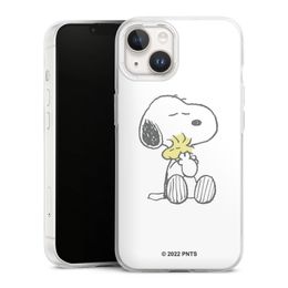 DeinDesign iPhone 14 Handy Silikon H&uuml;lle Case transparent Handyh&uuml;lle Snoopy Love Peanuts Silikon Case