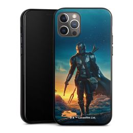 DeinDesign iPhone 12 Pro Handy Silikon H&uuml;lle Case schwarz Handyh&uuml;lle Star Wars The Mandalorian Sunset