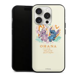 DeinDesign iPhone 15 Pro Handy Slim Case extra d&uuml;nn Silikon Handyh&uuml;lle schwarz H&uuml;lle Official Licensed Product Lilo & Stitch Disney Silikon Slim Case