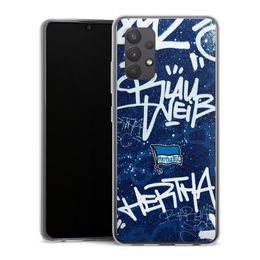 DeinDesign Galaxy A32 4G Handy Silikon H&uuml;lle Case transparent Handyh&uuml;lle Official Licensed Product Hertha Bsc Graffiti Silikon Case