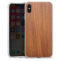 DeinDesign iPhone Xs Max Handy Silikon H&uuml;lle Case transparent Handyh&uuml;lle Larch Wood Wooden Look Silikon Case