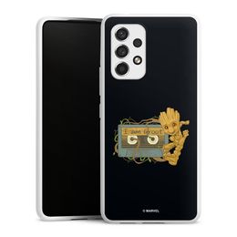 DeinDesign Galaxy A53 5G Handy Silikon H&uuml;lle Case wei&szlig; Handyh&uuml;lle Marvel Groot Guardians Of The Galaxy Silikon Case