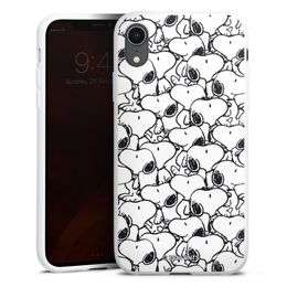 DeinDesign iPhone Xr Handy Silikon H&uuml;lle Case wei&szlig; Handyh&uuml;lle Peanuts Snoopy Muster Silikon Case