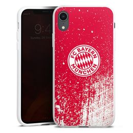 DeinDesign iPhone Xr Handy Silikon H&uuml;lle Case wei&szlig; Handyh&uuml;lle Fcb Fc Bayern M&uuml;nchen Official Licensed Product Silikon Case