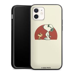 DeinDesign iPhone 12 Handy Premium Silikon H&uuml;lle Handyh&uuml;lle schwarz Case Snoopy Official Licensed Product Kindheit Silikon Premium Case