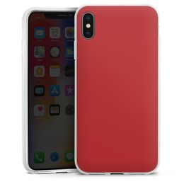 DeinDesign iPhone Xs Max Handy Silikon H&uuml;lle Case transparent Handyh&uuml;lle Unicoloured Colour Red Silikon Case