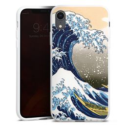 DeinDesign iPhone Xr Handy Silikon H&uuml;lle Case wei&szlig; Handyh&uuml;lle Katsushika Hokusai Die Gro&szlig;e Welle Vor Kanagawa Kunst Silikon Case