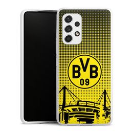 DeinDesign Galaxy A53 5G Handy Silikon H&uuml;lle Case wei&szlig; Handyh&uuml;lle Bvb Stadium Borussia Dortmund Silikon Case