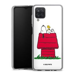 DeinDesign Galaxy A12 Handy Silikon H&uuml;lle Case transparent Handyh&uuml;lle Snoopy Official Licensed Product Peanuts Silikon Case
