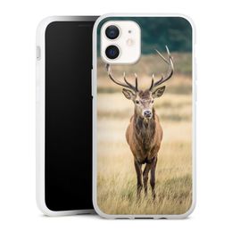 DeinDesign iPhone 12 mini Handy Silikon Hülle Case weiß Handyhülle Deer Meadow Forrest Silikon Case