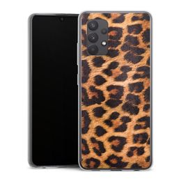 DeinDesign Galaxy A32 4G Handy Silikon H&uuml;lle Case transparent Handyh&uuml;lle Animal Print Leopard Fur Silikon Case