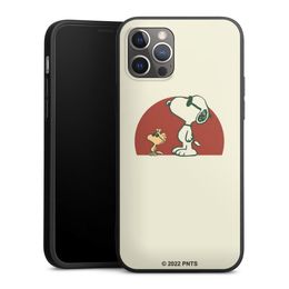 DeinDesign iPhone 12 Pro Handy Premium Silikon H&uuml;lle Handyh&uuml;lle schwarz Case Snoopy Official Licensed Product Kindheit Silikon Premium Case