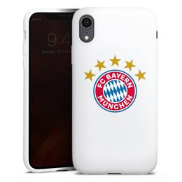 DeinDesign iPhone Xr Handy Silikon H&uuml;lle Case wei&szlig; Handyh&uuml;lle Star Fcb Fc Bayern M&uuml;nchen Silikon Case
