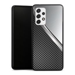 DeinDesign Galaxy A53 5G Handy Silikon H&uuml;lle Case schwarz Handyh&uuml;lle Carbon Steel Metall