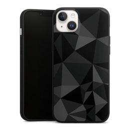 DeinDesign iPhone 14 Handy Premium Silikon H&uuml;lle Handyh&uuml;lle schwarz Case Abstract Muster Geometric Silikon Premium Case