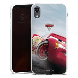 DeinDesign iPhone Xr Handy Silikon H&uuml;lle Case wei&szlig; Handyh&uuml;lle Lightning Mcqueen 95 Official Licensed Product Cars Silikon Case