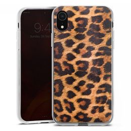 DeinDesign iPhone Xr Handy Silikon H&uuml;lle Case transparent Handyh&uuml;lle Animal Print Leopard Fur Silikon Case