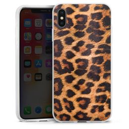 DeinDesign iPhone Xs Max Handy Silikon H&uuml;lle Case transparent Handyh&uuml;lle Animal Print Leopard Fur Silikon Case