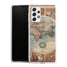DeinDesign Galaxy A33 5G Handy Silikon H&uuml;lle Case transparent Handyh&uuml;lle World Map Vintage Map Silikon Case