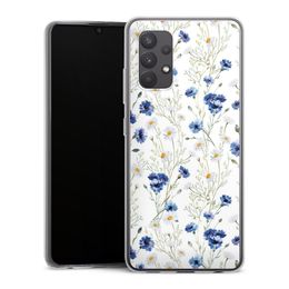 DeinDesign Galaxy A32 4G Handy Silikon H&uuml;lle Case transparent Handyh&uuml;lle Flowers Muster Flower Silikon Case