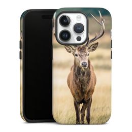 DeinDesign iPhone 14 Pro Handy Panzer Handyh&uuml;lle robuste Outdoor H&uuml;lle Schutzh&uuml;lle matt Forrest Deer Meadow Tough Case